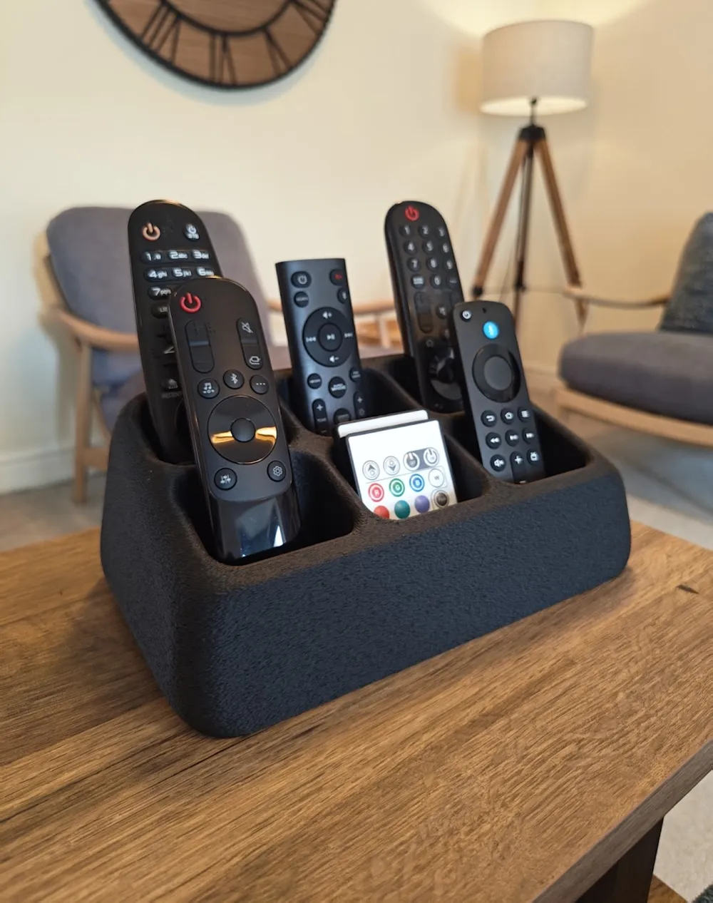 Minimal Remote Caddy – 4 Layouts V2 - Free 3D Print Model - MakerWorld