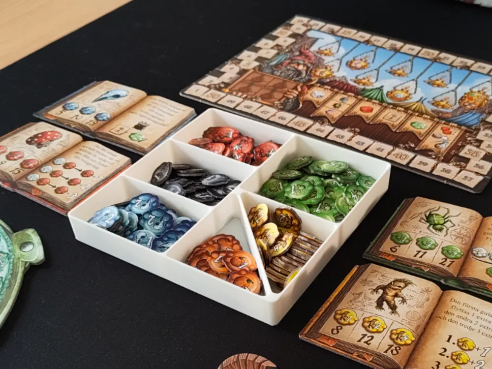Board game tray with 6 slots by hubbot01 MakerWorld: Download Free 3D ...