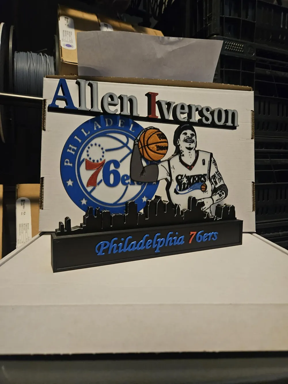 NBA - Philadelphia 76ers Allen Iverson display - Free 3D Print Model ...