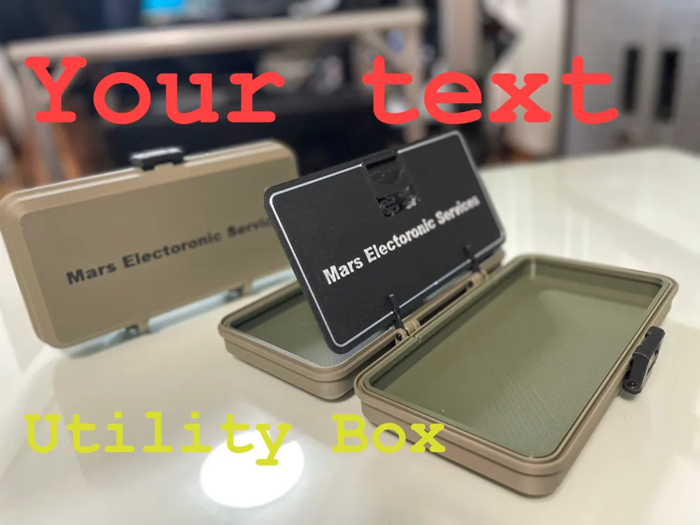 Utility BOX with customizable text by Mars Electronic Services - MakerWorld