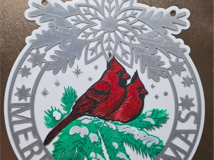 Christmas Cardinals sign - Free 3D Print Model - MakerWorld