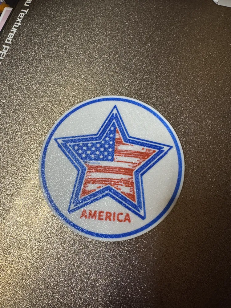 Flag Star Coaster - Free 3D Print Model - MakerWorld