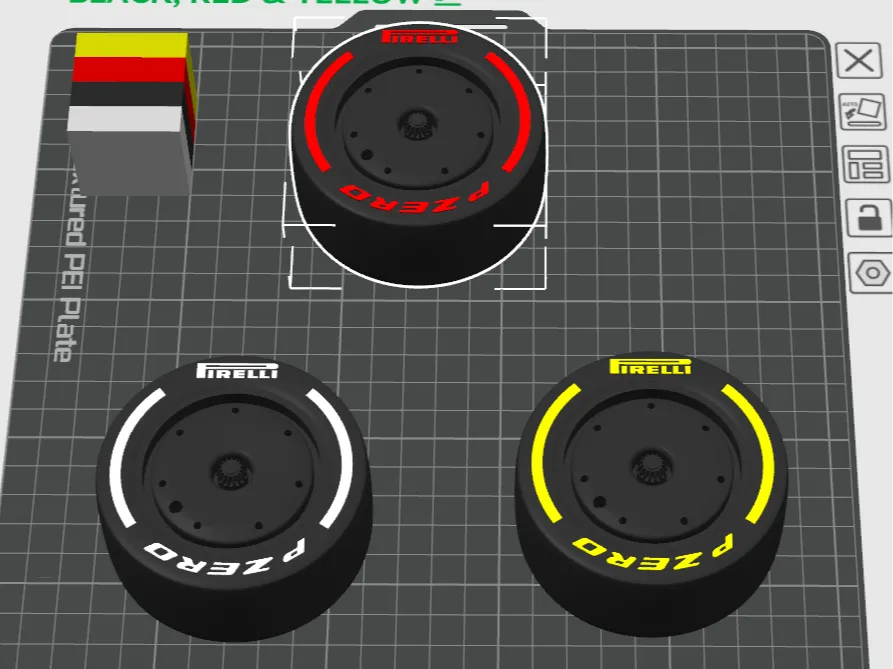 F1 Tyre and Modern Wheel 80mm by Archie3D - MakerWorld