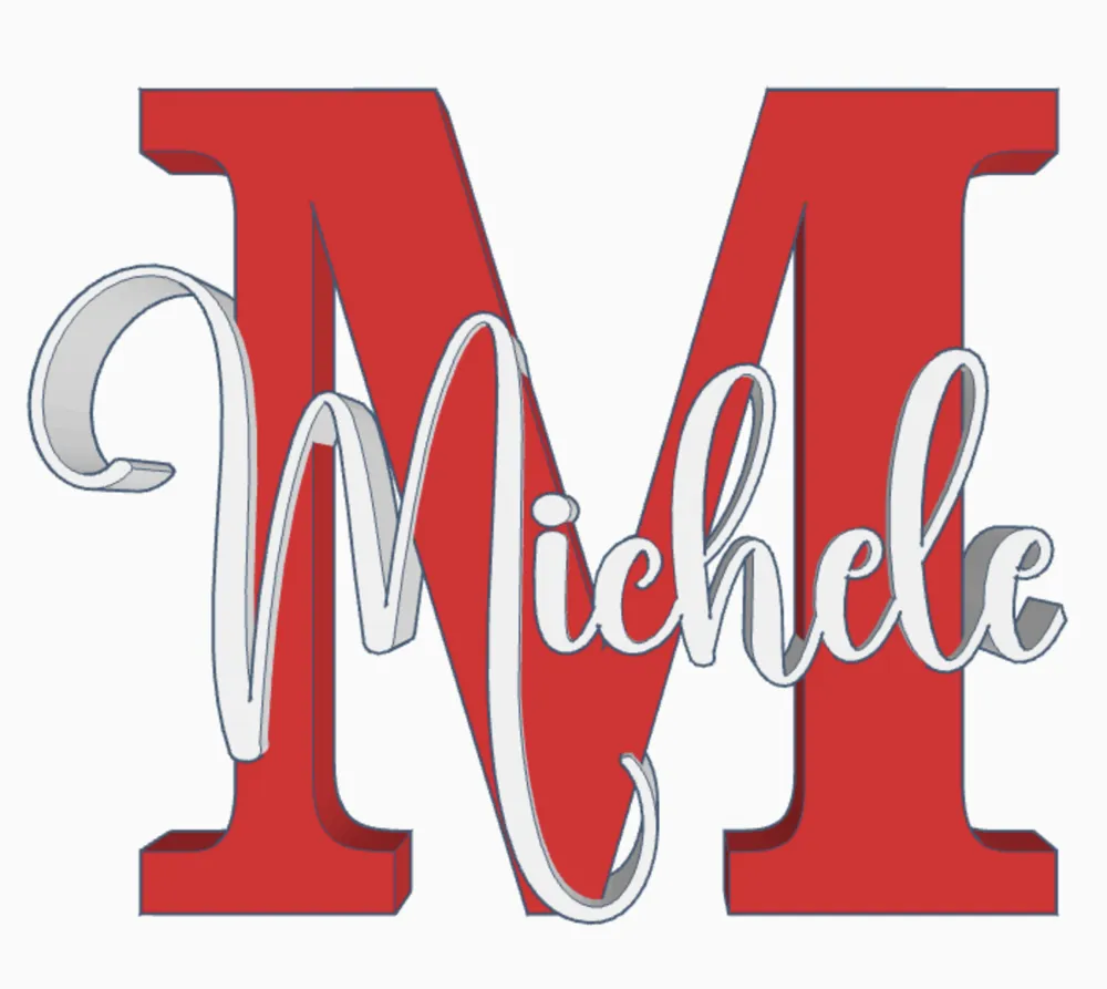 MICHELE name sign ornament nameplate initial - Free 3D Print Model ...