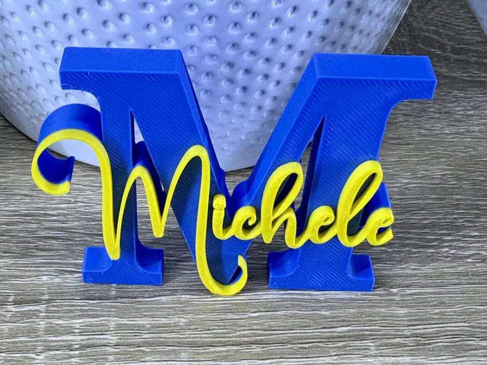 MICHELE name sign ornament nameplate initial - Free 3D Print Model ...