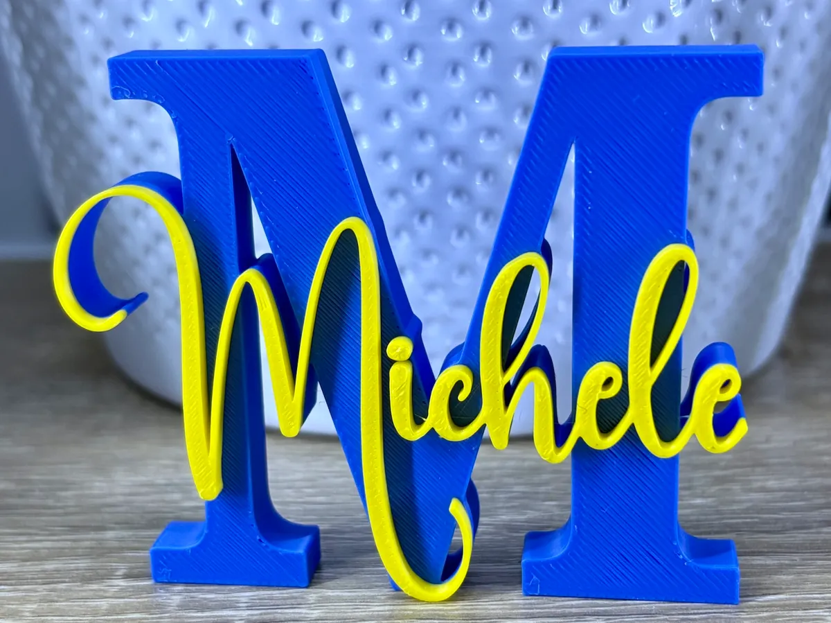 MICHELE name sign ornament nameplate initial - Free 3D Print Model ...