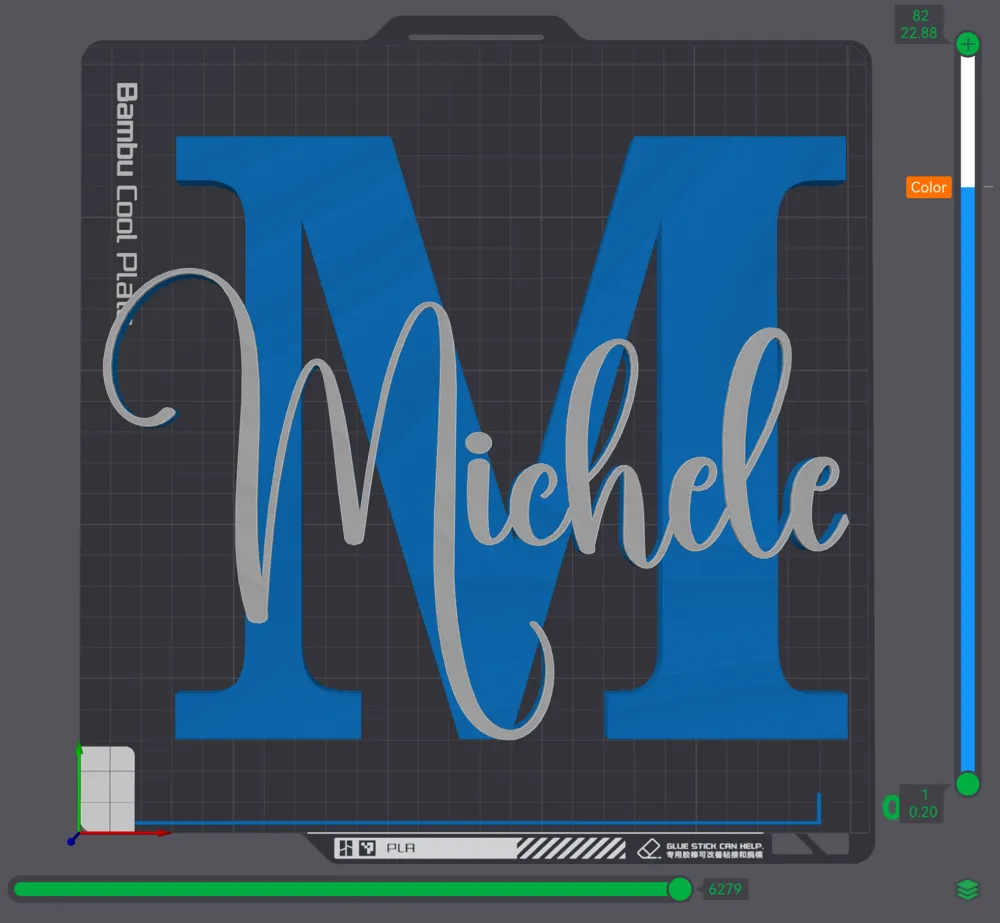 MICHELE name sign ornament nameplate initial - Free 3D Print Model ...