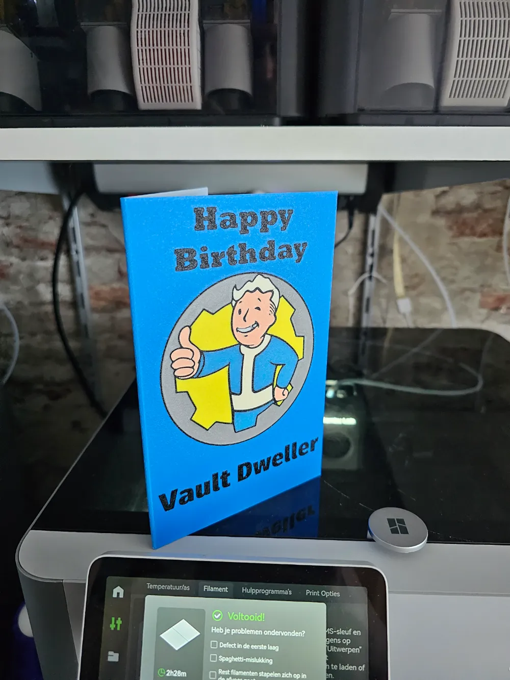 Fallout birthday card - Free 3D Print Model - MakerWorld
