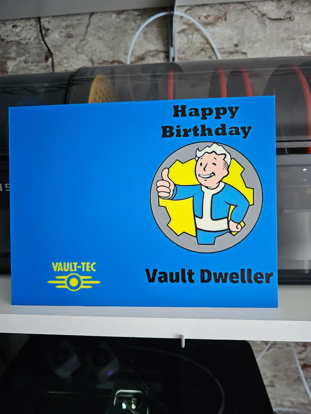 Fallout birthday card - Free 3D Print Model - MakerWorld