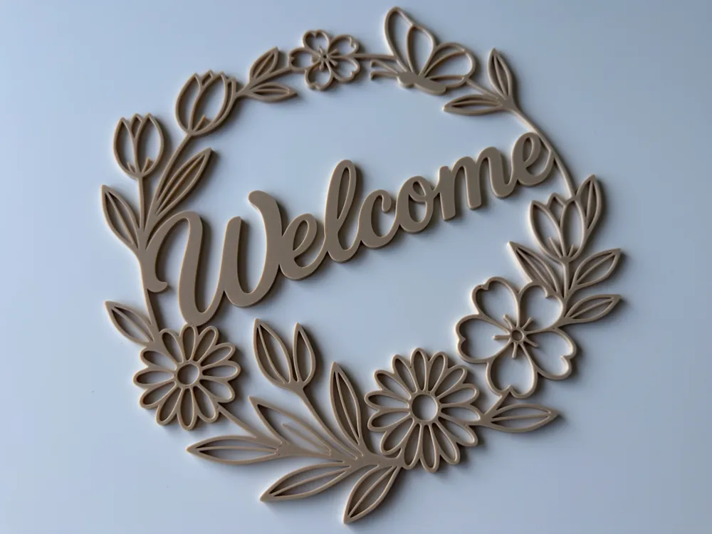 Welcome Floral Wreath and Door Wreath by CrazyKidz MakerWorld: Download ...