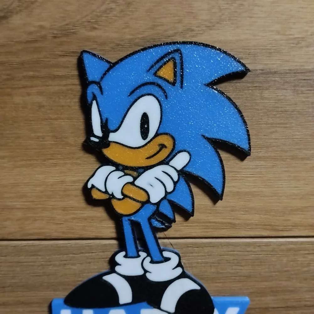 Cake topper Sonic - Free 3D Print Model - MakerWorld