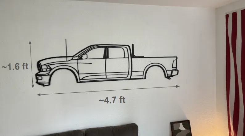 Ram Truck Wall Art - 4th Gen - Free 3D Print Model - MakerWorld