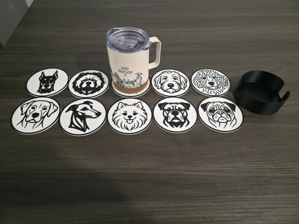 Customizable Dog Breed Coasters – NO AMS Needed - Free 3D Print Model ...