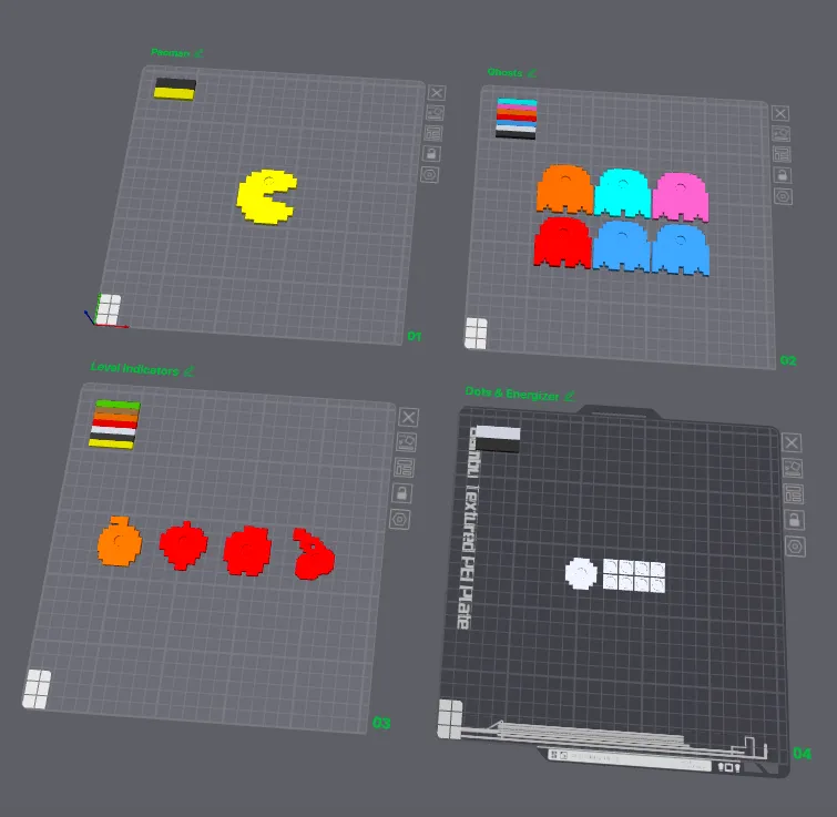 PacMagnets - Pacman Themed Fridge Magnet Set by Stuart - MakerWorld