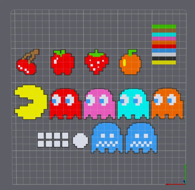 PacMagnets - Pacman Themed Fridge Magnet Set by Stuart - MakerWorld