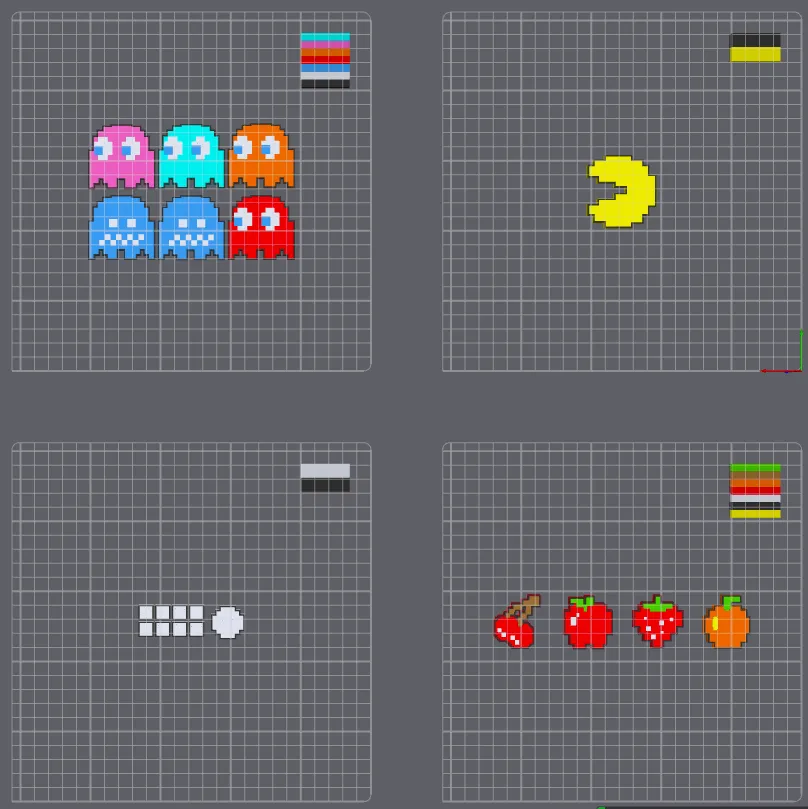 PacMagnets - Pacman Themed Fridge Magnet Set by Stuart - MakerWorld