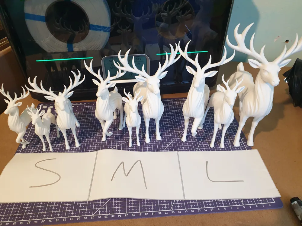Nordic White Reindeer family Decoration Sets by Printworks3Dstudios ...