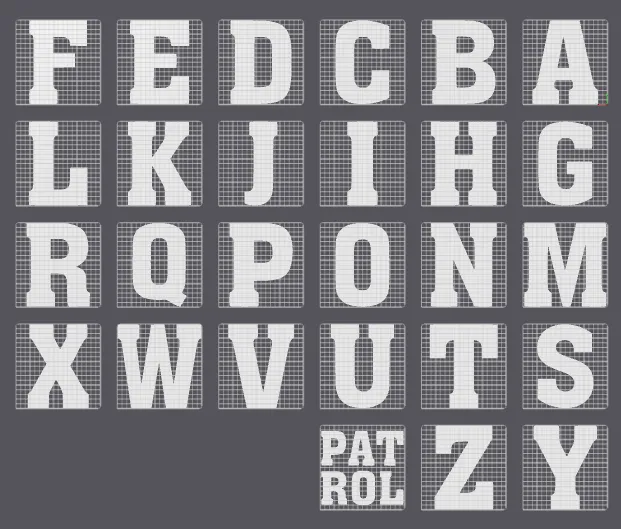 Paw Patrol Font Type 1 A-Z - Uppercase (facedown) by eric272 MakerWorld ...