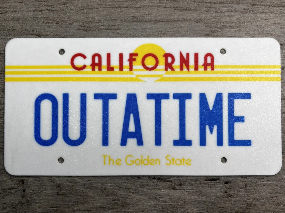 Back To The Future License Plate (Colored) BTTF - Free 3D Print Model ...