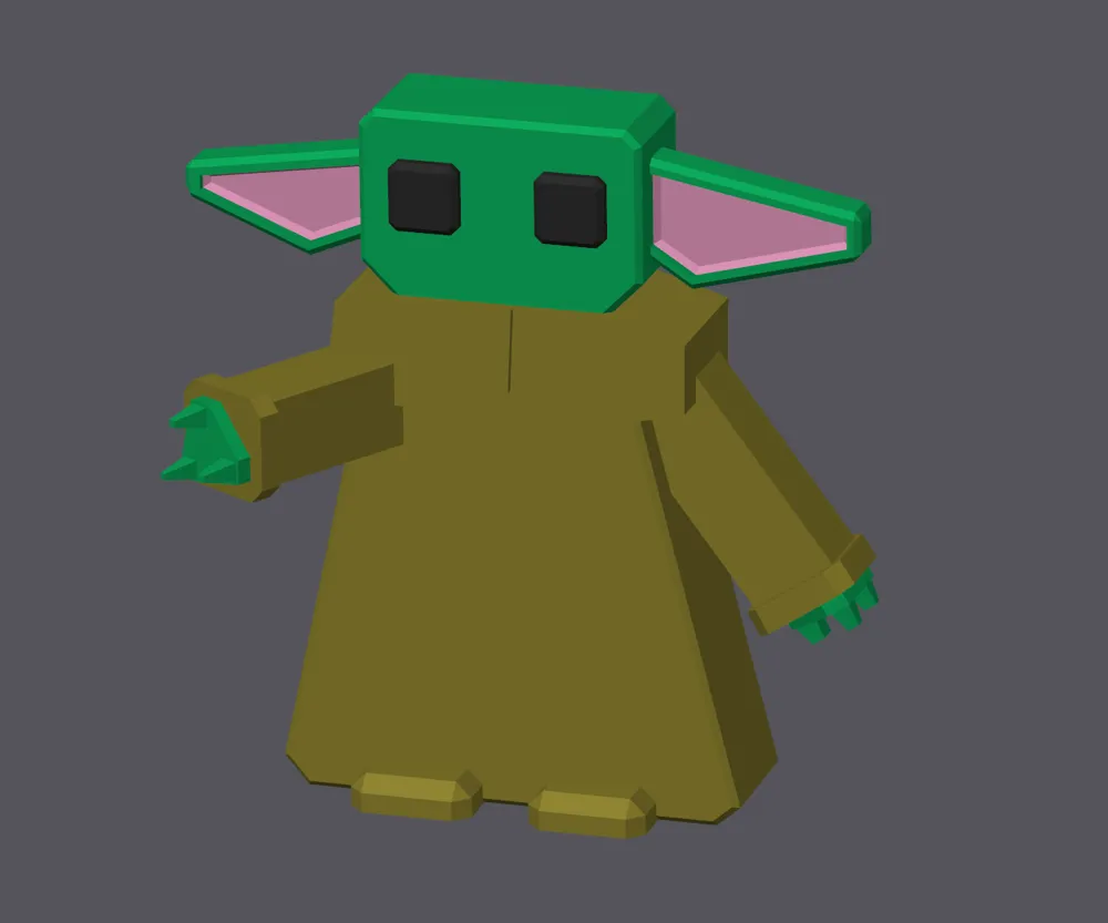 Minecraft Baby Yoda – Kostenloses 3D-Druckmodell – MakerWorld