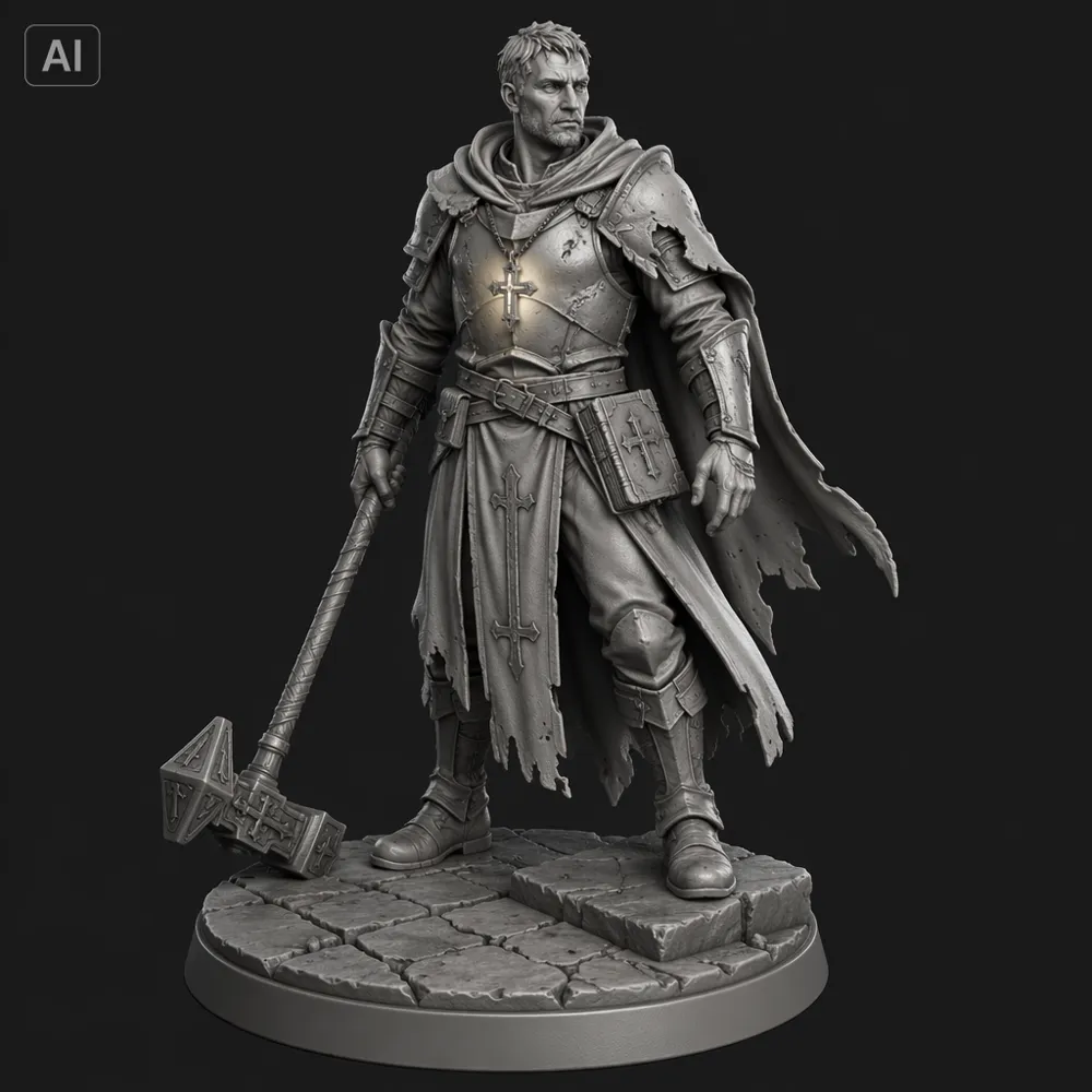 DnD Male Human Cleric - The Penitent One - Modello di stampa 3D ...