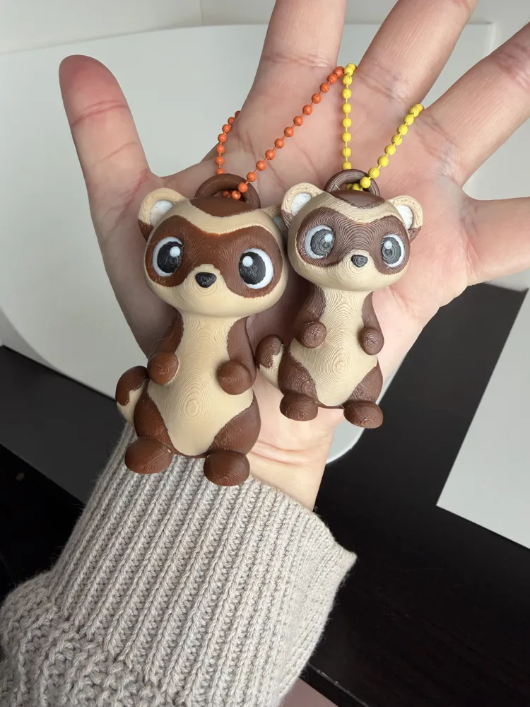 Kawaii (Cute) Ferret Keychain - Free 3D Print Model - MakerWorld