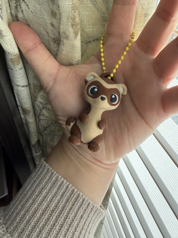 Kawaii (Cute) Ferret Keychain - Free 3D Print Model - MakerWorld