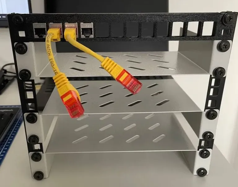 10 inch patch panel - 12 keystone module (1/2 U) by Kitten 3D ...
