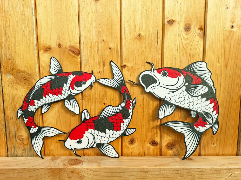 Colored Koi carp window or wall decoration 2 by Kutnohormac MakerWorld ...
