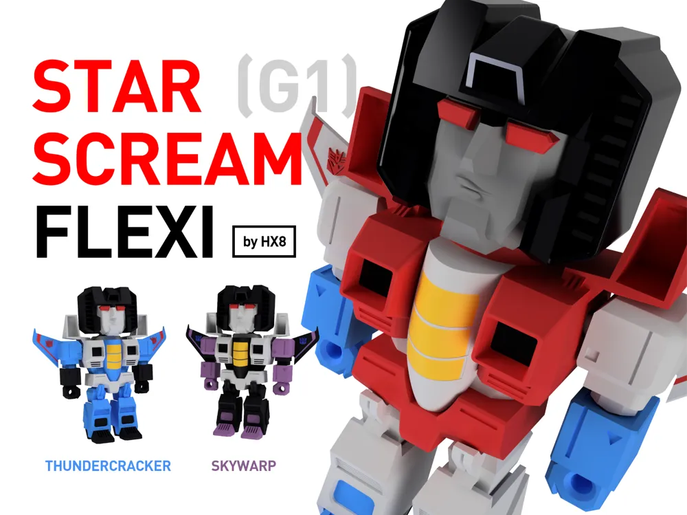 Articulated Flexi Star Scream G1 by HX8 - Free 3D Print Model - MakerWorld