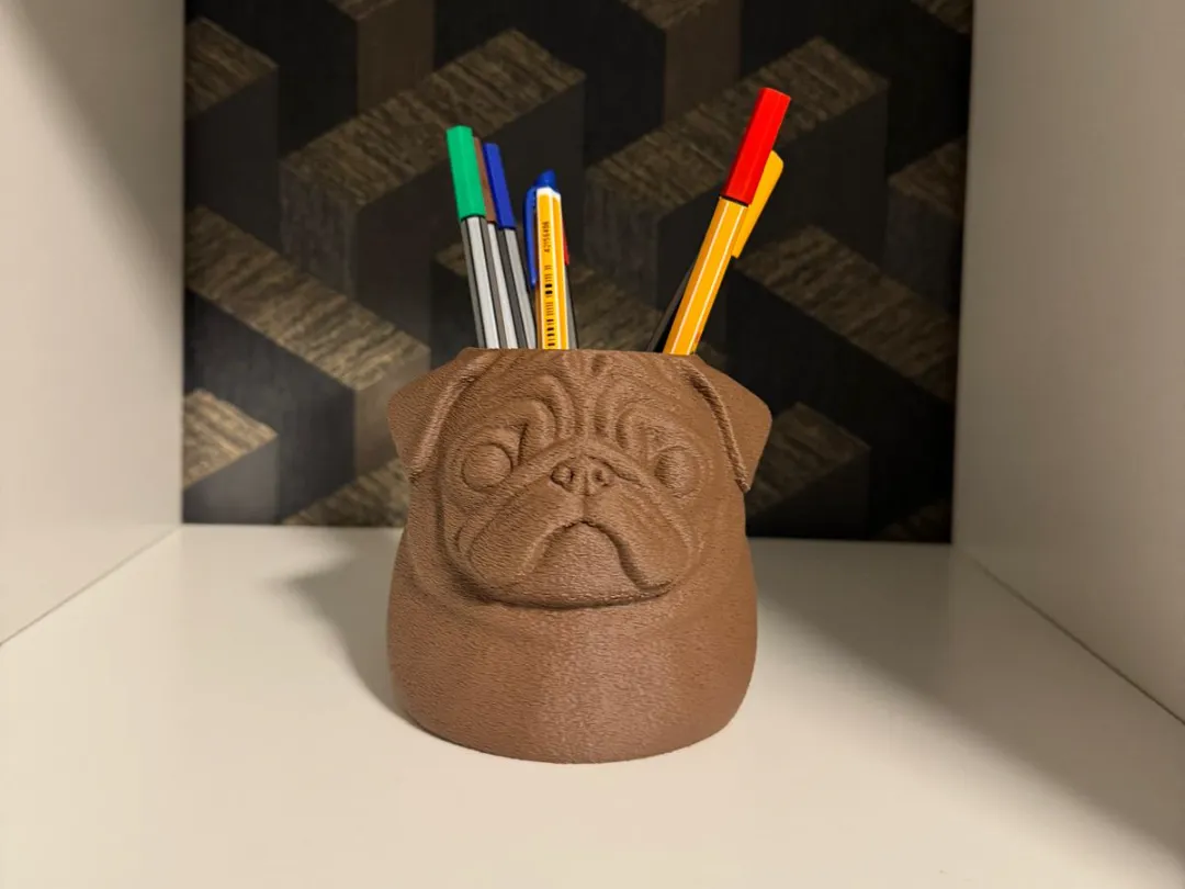 Pug 3 Pen Holder - Free 3D Print Model - MakerWorld