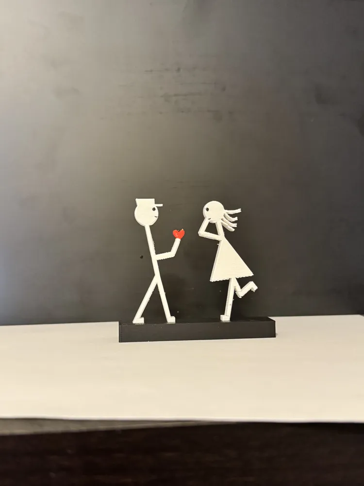 Stick Figure Couple Love: Proposal in 3D Print! - Free 3D Print Model ...
