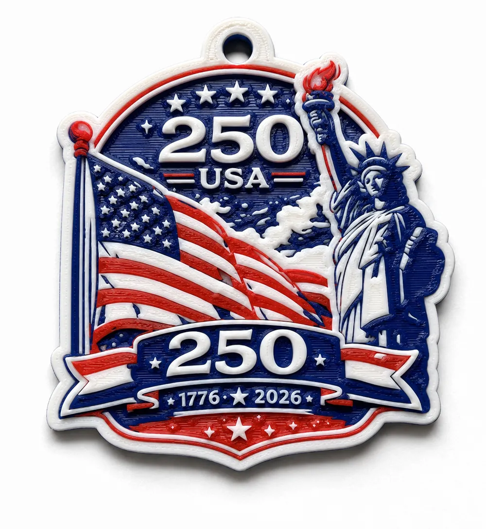 America 250 keychain - Free 3D Print Model - MakerWorld