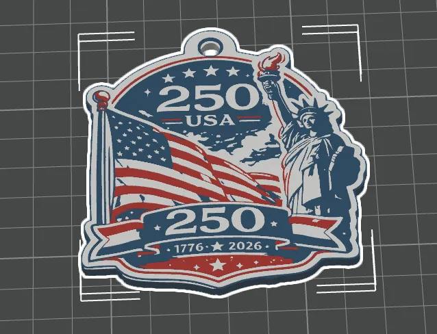 America 250 keychain - Free 3D Print Model - MakerWorld