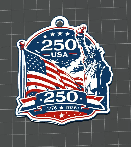 America 250 keychain - Free 3D Print Model - MakerWorld