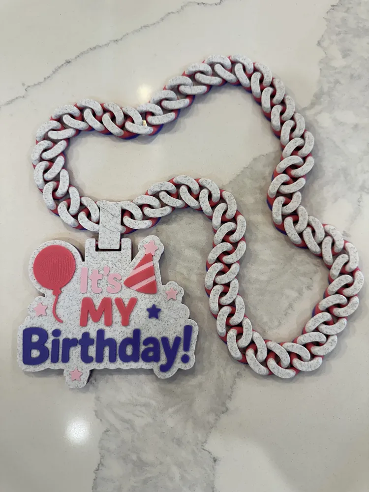 Children's Happy Birthday Chain - Free 3D Print Model - MakerWorld
