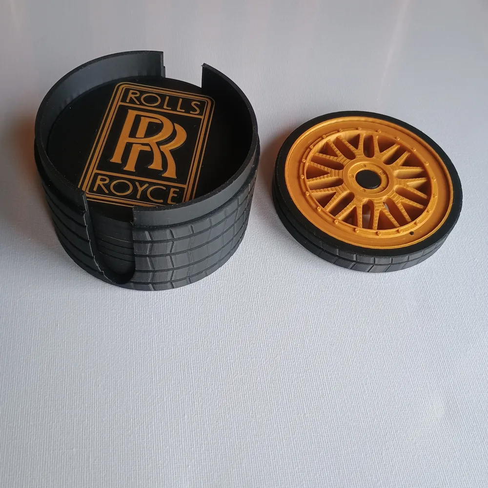 Car brand coaster + tire coaster holder by Brammerdk MakerWorld ...
