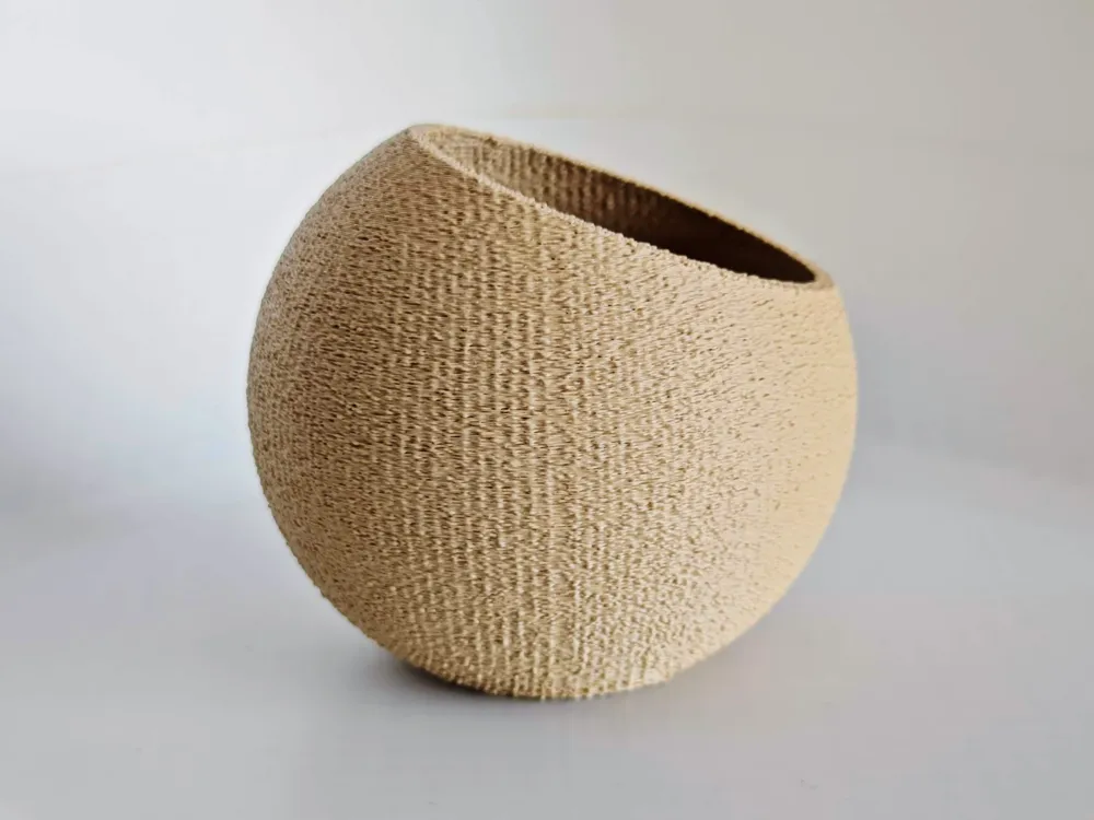 Slanted Opening Spherical Container by Nature Hut - MakerWorld