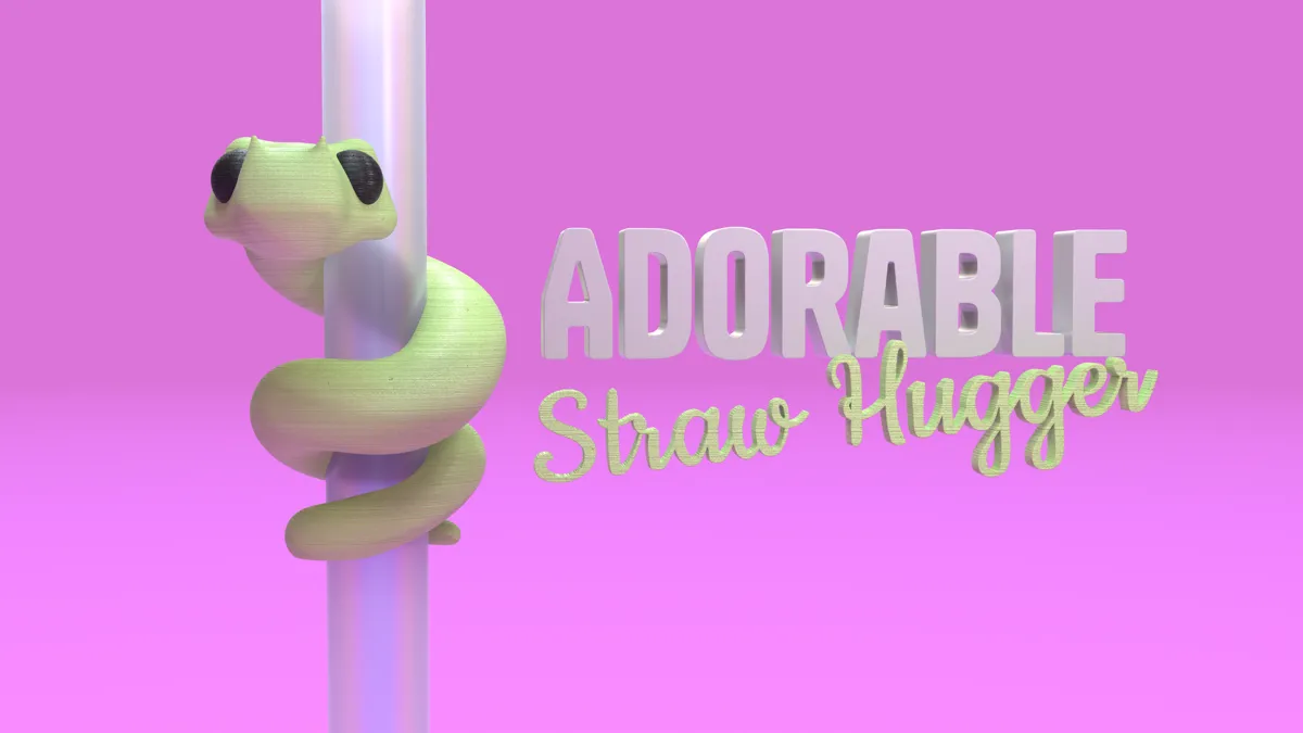 Lucky Snake - Straw Hugger - Free 3D Print Model - MakerWorld