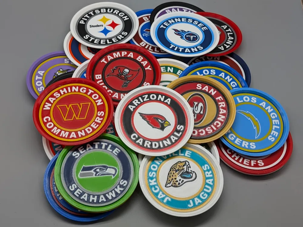 Stackable Coasters - All 32 NFL Teams by MadMax3D MakerWorld: Download ...