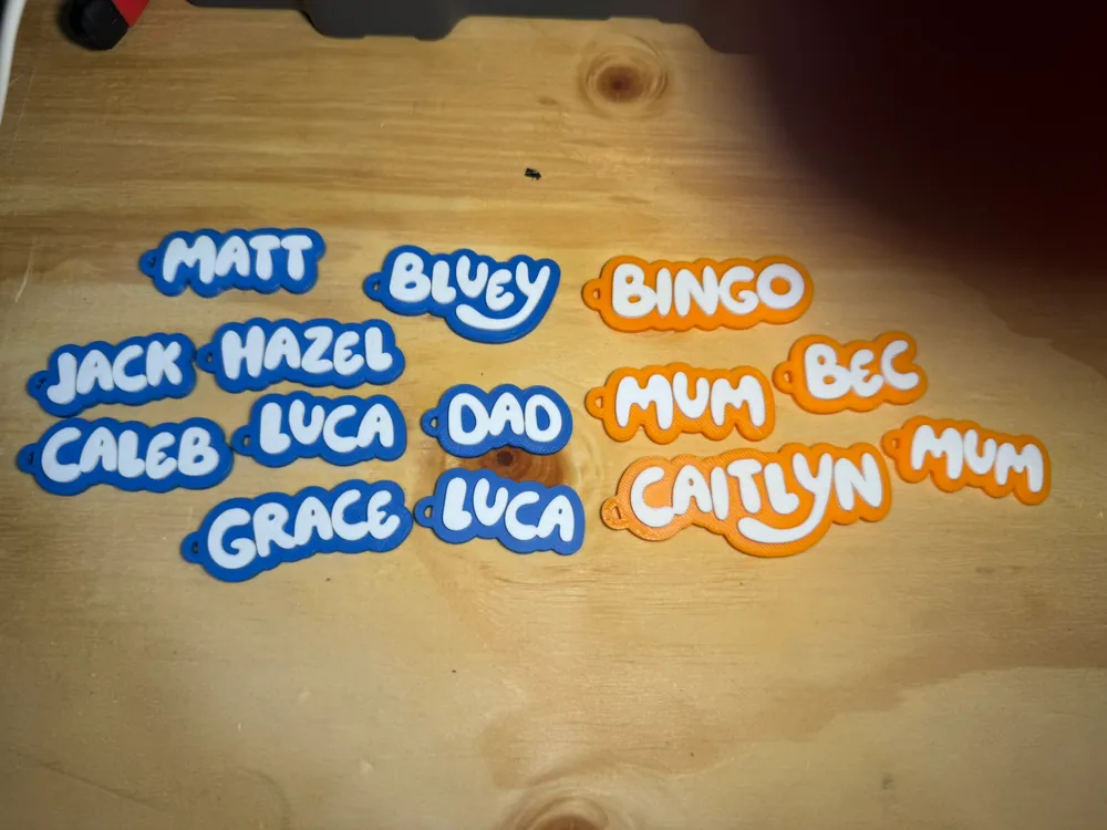 Bluey Name Tag/Keychain—200+ Names by JoeyTerrifying MakerWorld ...