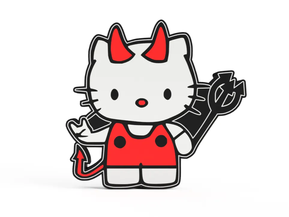 Hello Kitty Devil Halloween Lightbox by Sitsero - MakerWorld