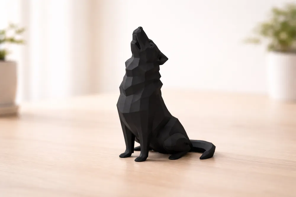 Low Poly Howling Wolf - Free 3D Print Model - MakerWorld