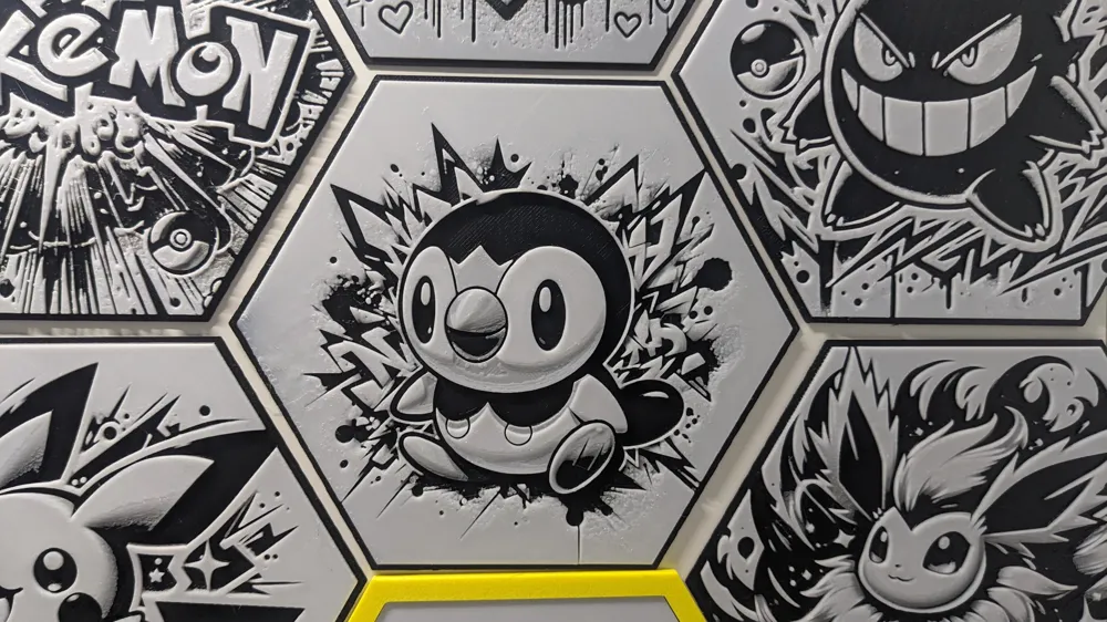 Pokemon Piplup Hueforge Hex Hexagon by Seb3D MakerWorld: Download Free ...