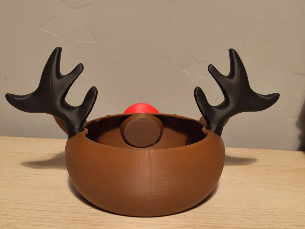 Rudolf’s Treat Bowl – 3D Printed Holiday Holder - Free 3D Print Model ...