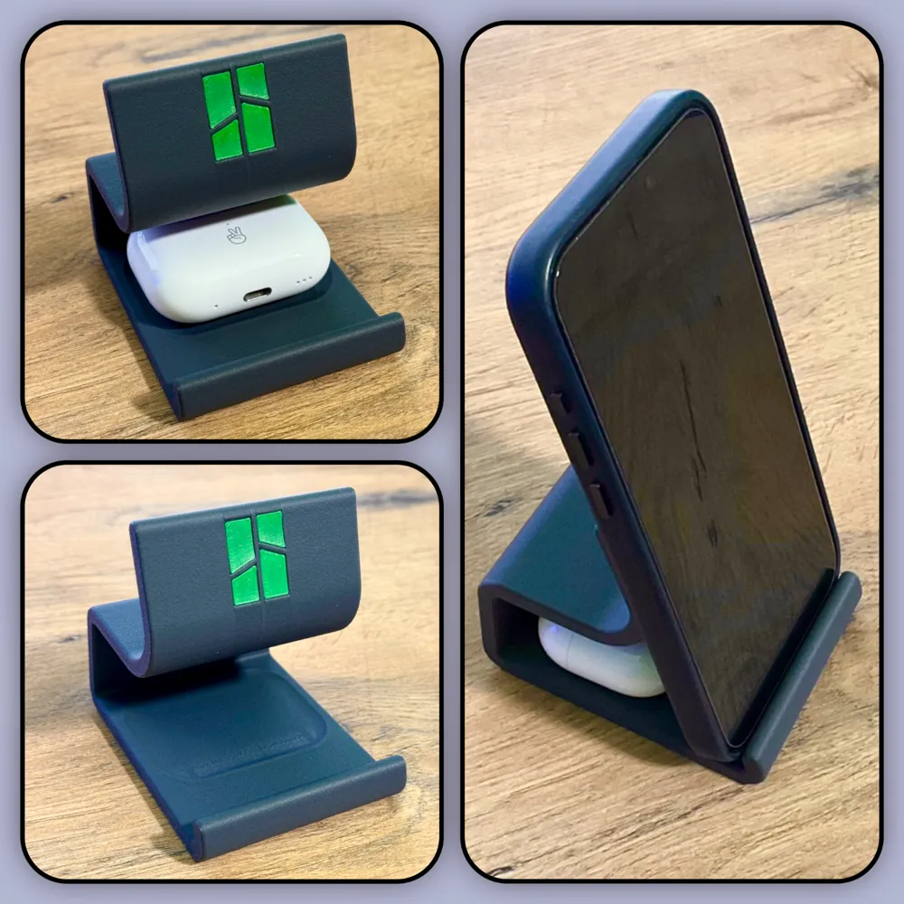 Phone Stand + Airpods Tray by Lukas Borg - MakerWorld