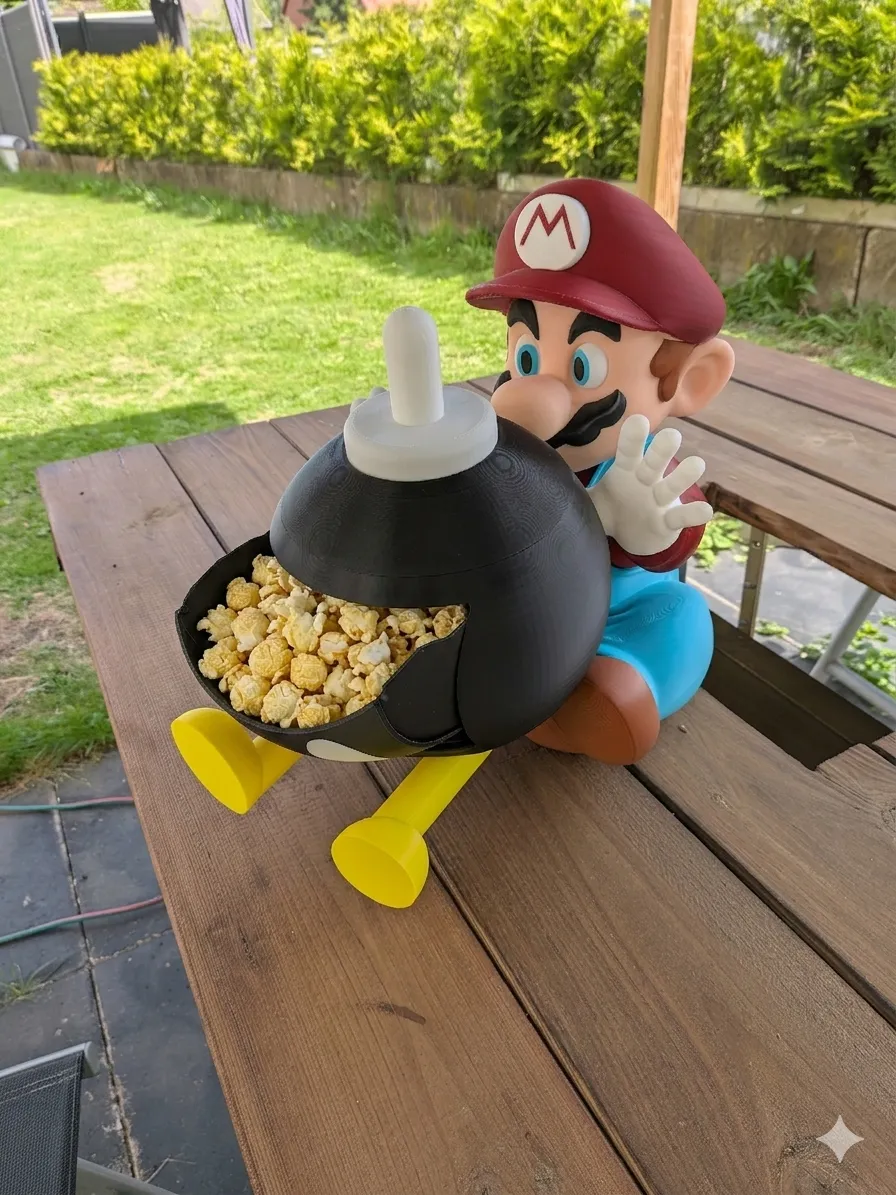 Mario Popcorn Bucket - No AMS - ~1350g - 30cm Tall - Free 3D Print ...