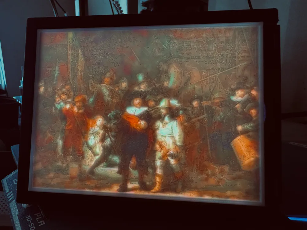 Rembrandt's "The Night Watch" Color Lithophane by Cheep & Cheerful 3D ...