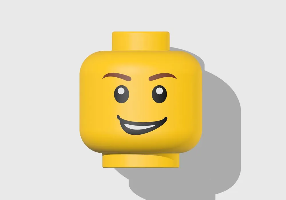 Mega Minifigure Head Man with Lopsided Smile Remixed by ThePrintSmith ...