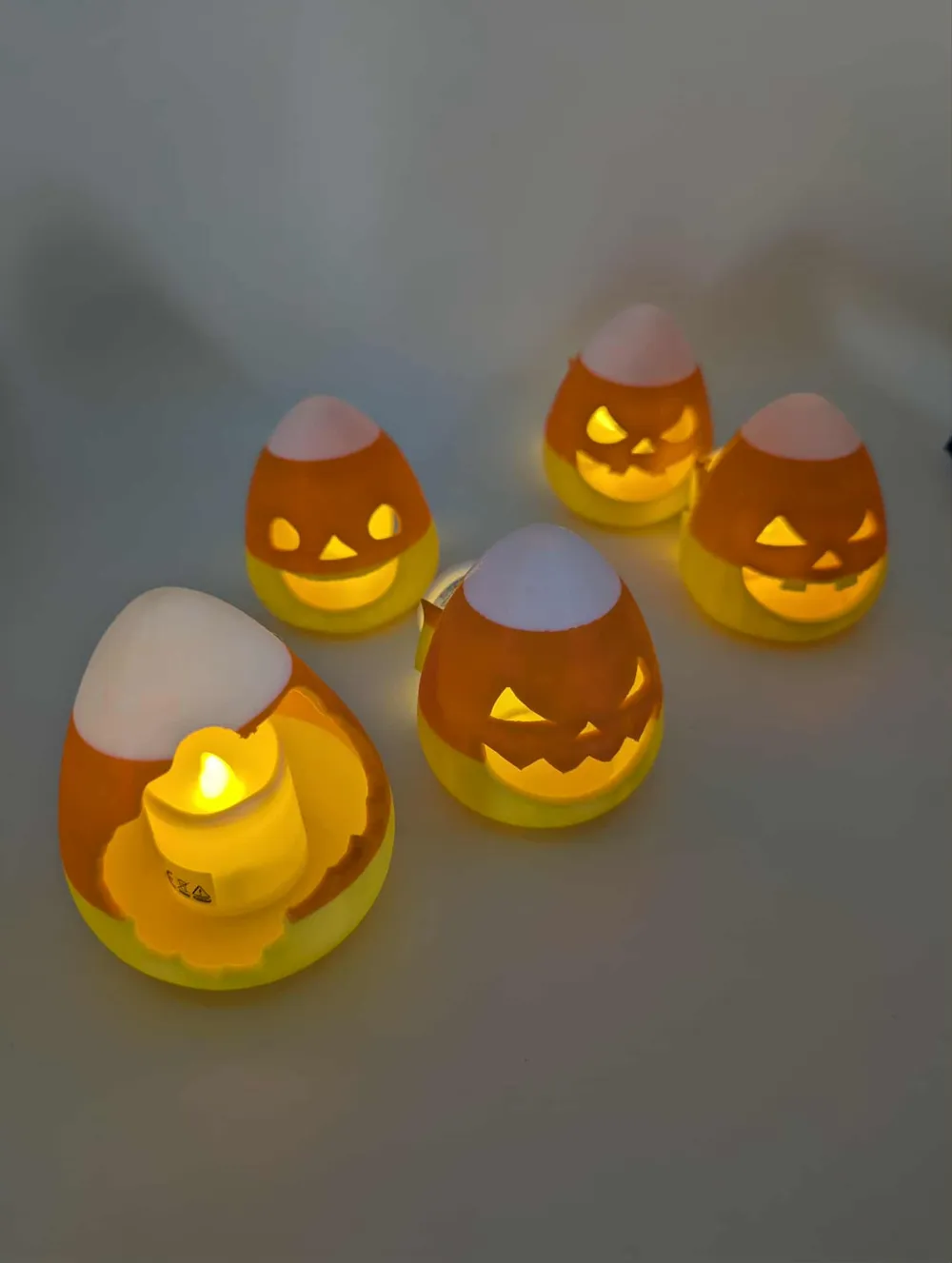 Candy Corn Jack-O’-Lantern Tealight Holders - Free 3D Print Model ...